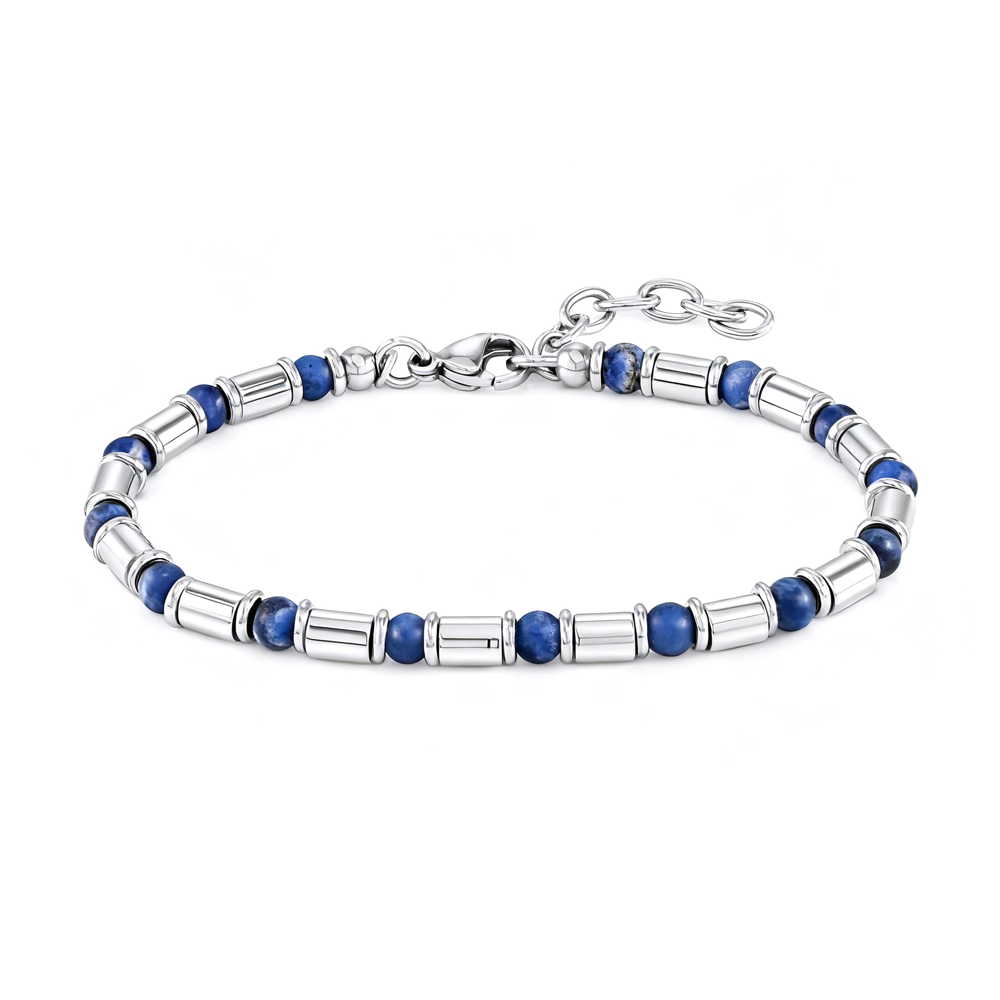 Earth Pulse Bracelet – Armoured Elegance | Men's Blue Stone Jewelry